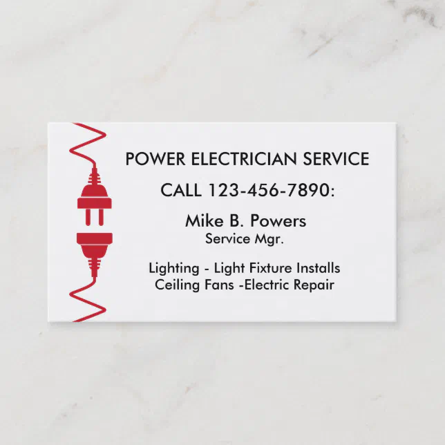 Modern Electrician Business Cards | Zazzle