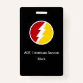 Modern Electrician Employee ID Name Badges | Zazzle