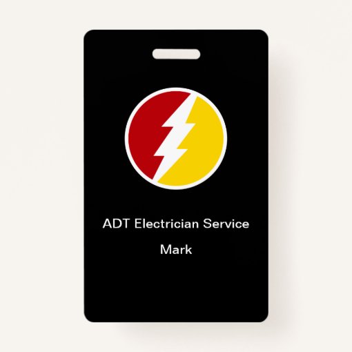 Modern Electrician Employee ID Name Badges | Zazzle