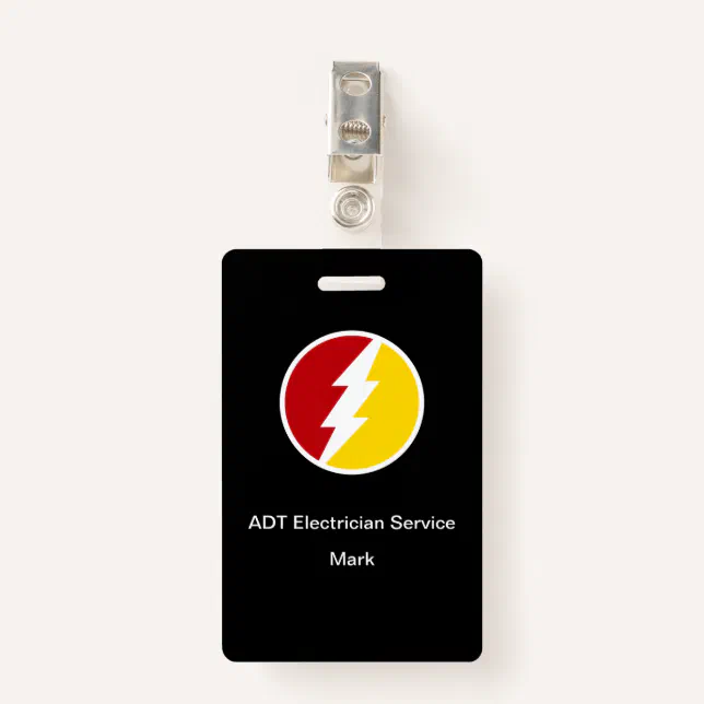 Modern Electrician Employee ID Name Badges | Zazzle