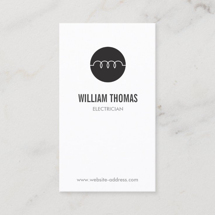 MODERN ELECTRICIAN LOGO BUSINESS CARD | Zazzle