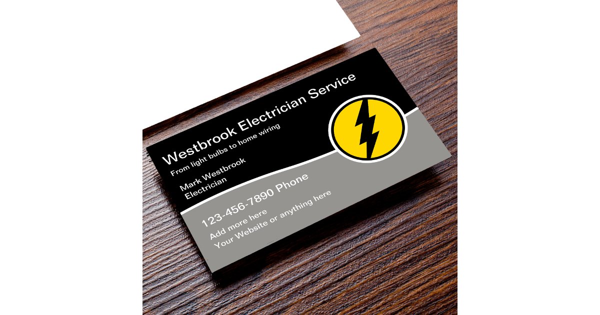 Modern Electrician Service With Logo Template Business Card | Zazzle