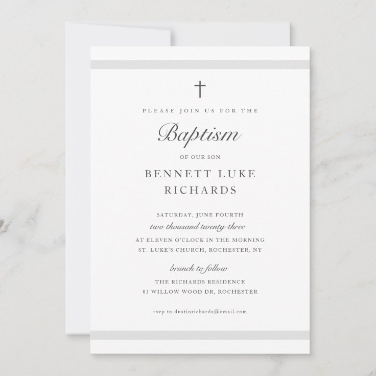 Modern Elegance Baptism Invitation | Zazzle
