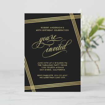 Modern Elegance Birthday Party Invitation | Zazzle