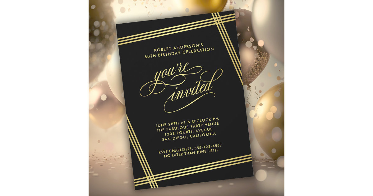 Modern Elegance Birthday Party Invitation | Zazzle