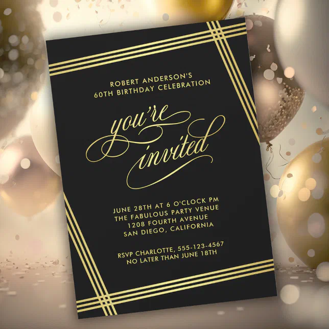 Modern Elegance Birthday Party Invitation | Zazzle