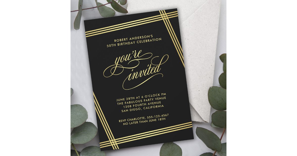 Modern Elegance Birthday Party Invitation | Zazzle