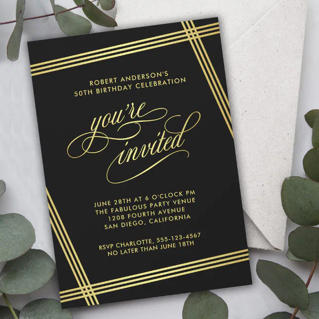 Modern Elegance Birthday Party Invitation | Zazzle