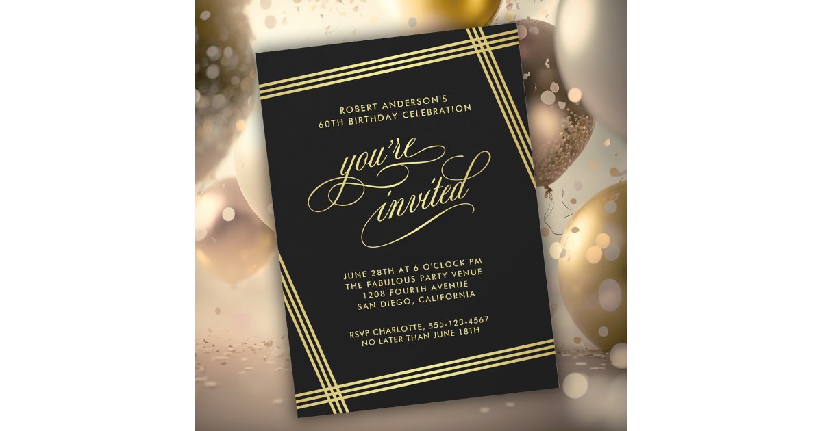 Modern Elegance Birthday Party Invitation | Zazzle
