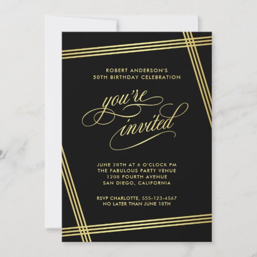 Modern Elegance Birthday Party Invitation | Zazzle