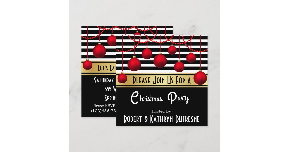 Modern Elegance Christmas Party Invitation | Zazzle