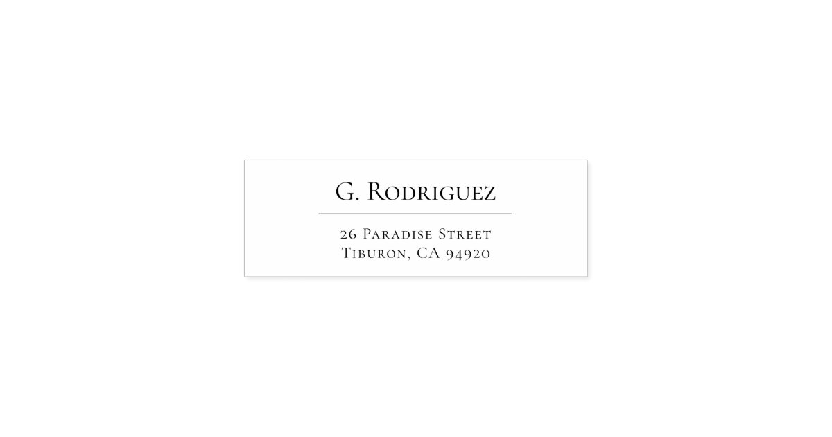 Modern Elegance Line. Minimal Typo. Address 05b. Self-inking Stamp | Zazzle
