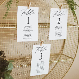 Modern Elegance Table Number Seating Chart | Zazzle