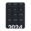 Modern Elegant 2024 Calendar Black And White Magnet | Zazzle