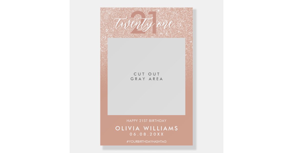 Modern Elegant 21st Birthday Photo Frame Foam Board | Zazzle
