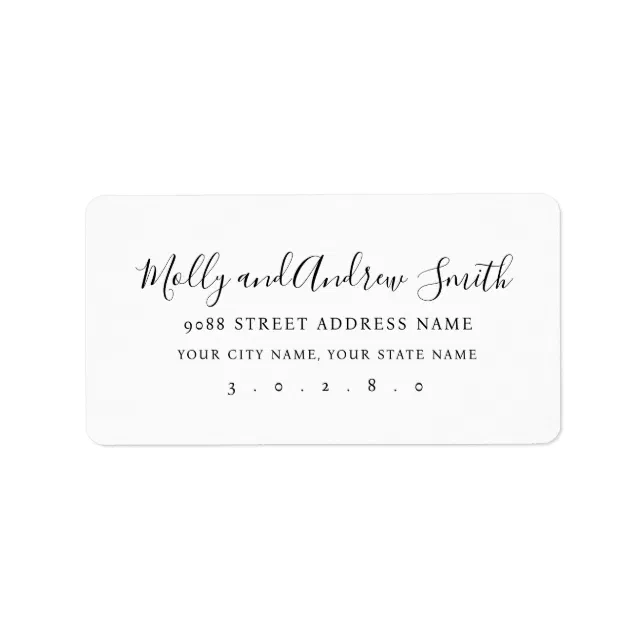 Modern elegant address label party/wedding | Zazzle