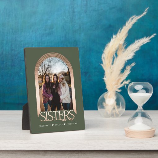 Modern Elegant Arch Frame Sisters Photo Keepsake | Zazzle