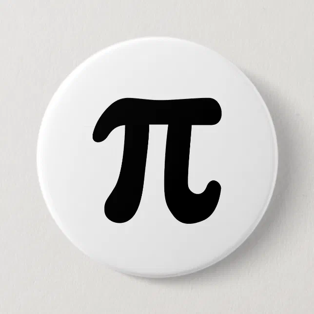 Modern, Elegant, Black and White Pi Symbol Button | Zazzle