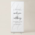 Modern Elegant Black and White Wedding Welcome Retractable Banner | Zazzle