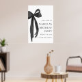 Modern Elegant Black Bow Coquette Birthday Welcome Poster | Zazzle