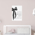 Modern Elegant Black Bow Coquette Birthday Welcome Poster | Zazzle