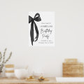 Modern Elegant Black Bow Coquette Birthday Welcome Poster | Zazzle