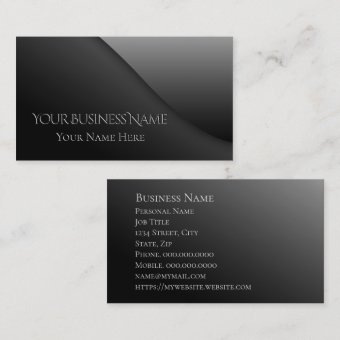 Modern Elegant Black Embossed Corporate Business Business Card | Zazzle