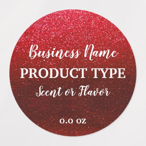Modern Elegant Black Glitter Food Product Business Labels | Zazzle