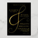 Modern Elegant Black Gold Ampersand Wedding Foil Invitation | Zazzle
