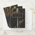 Modern Elegant Black Gold Marble Simple Pocket Folder | Zazzle