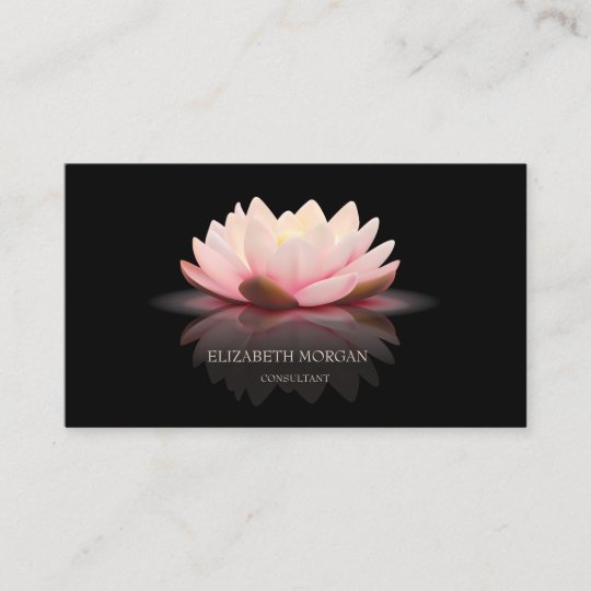 Modern Elegant Black Lotus Business Card | Zazzle.com
