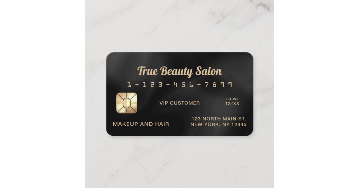 Modern Elegant Black Silk Credit Card | Zazzle