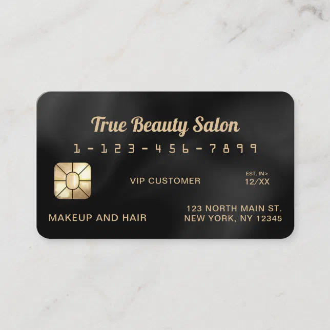Modern Elegant Black Silk Credit Card | Zazzle