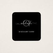 Modern Elegant Black White Monogram Discount Card | Zazzle