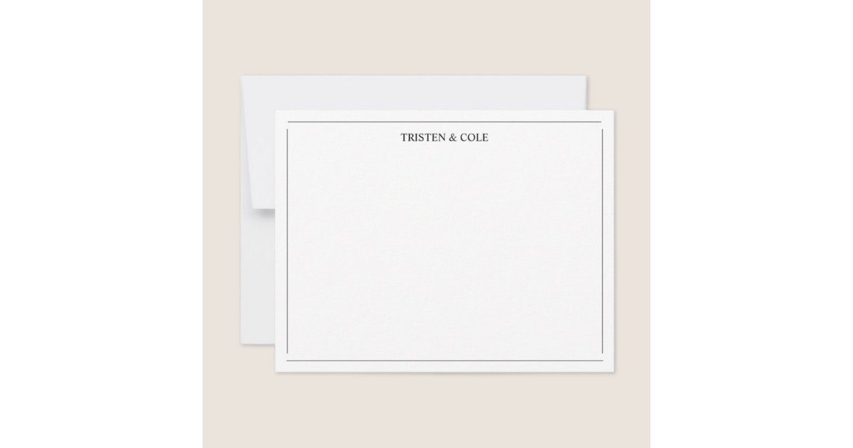 Modern Elegant Black White Note Card | Zazzle