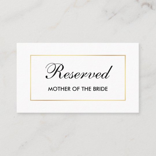 Modern Elegant Black & White Wedding Reserved Name Place Card | Zazzle.com