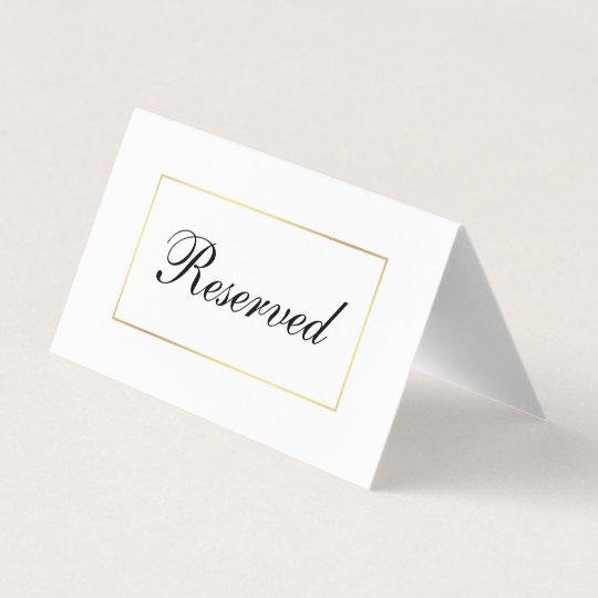 Modern Elegant Black & White Wedding Reserved Place Card | Zazzle.com