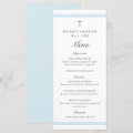 Modern Elegant Blue Boys Baptism Menu | Zazzle