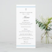 Modern Elegant Blue Boys Baptism Menu | Zazzle