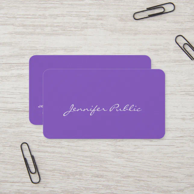 Modern Elegant Blue Violet Pearl Finish Luxury Business Card | Zazzle