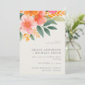 Modern Elegant Bright Floral Wedding Invitation | Zazzle