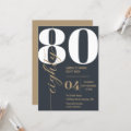 Modern Elegant Calligraphy EIGHTY 80th Birthday I Invitation | Zazzle