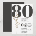 Modern Elegant Calligraphy EIGHTY 80th Birthday Invitation | Zazzle