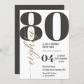 Modern Elegant Calligraphy EIGHTY 80th Birthday Invitation | Zazzle