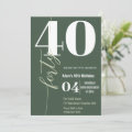 Modern Elegant Calligraphy FORTY 40th Birthday Invitation | Zazzle