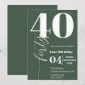 Modern Elegant Calligraphy FORTY 40th Birthday Invitation | Zazzle
