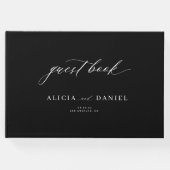 Modern elegant calligraphy minimalist wedding guest book | Zazzle