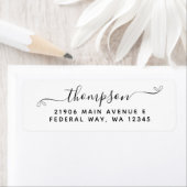 Modern Elegant Calligraphy Script Last Name Label | Zazzle