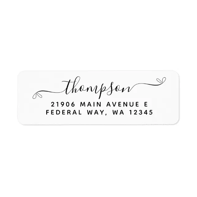 Modern Elegant Calligraphy Script Last Name Label | Zazzle