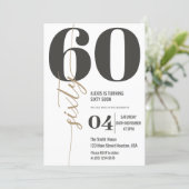 Modern Elegant Calligraphy SIXTY 60th Birthday Invitation | Zazzle